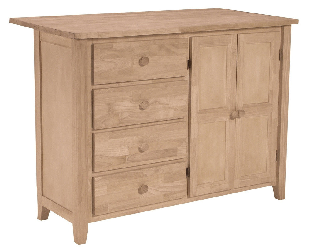 [48 Inch] Kitchen Work Center with Bar – Burrs Unfinished Furniture